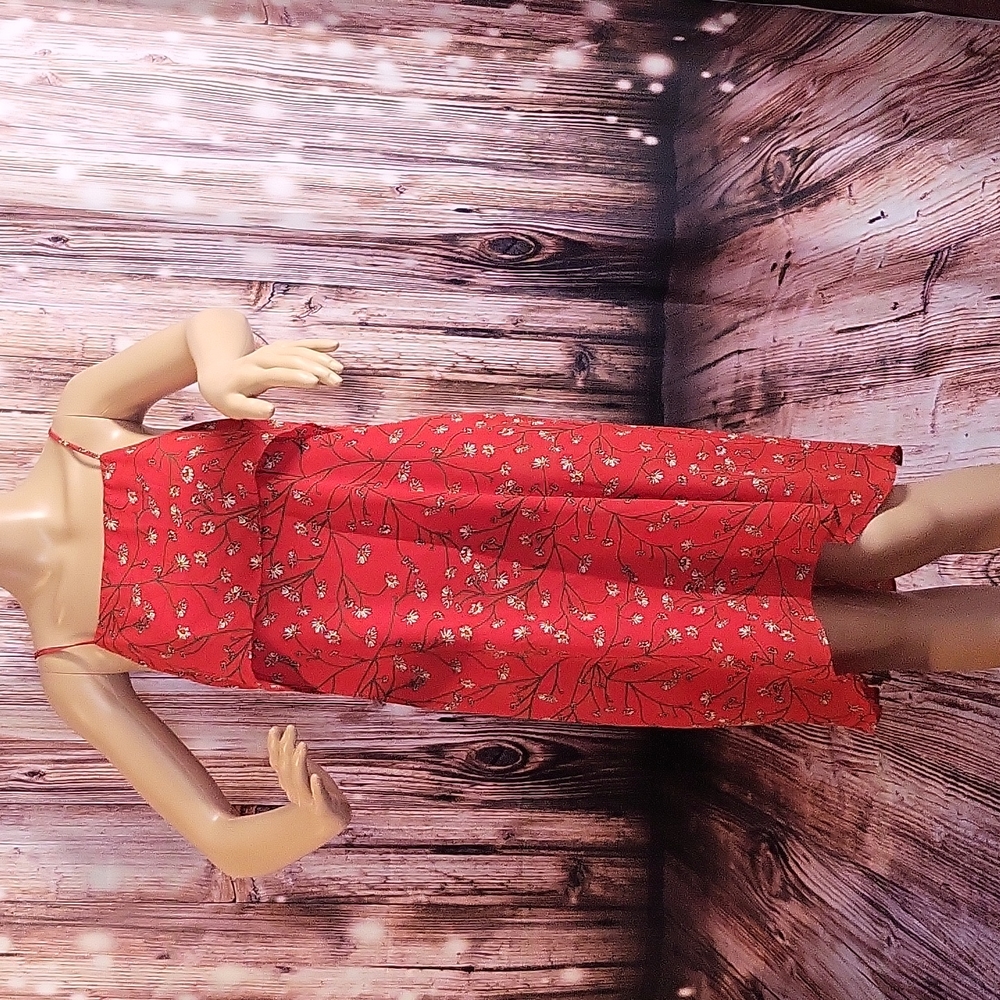 Tabitha Webb Red Daisy Spaghetti Strap Dress Size 6 - Gem
